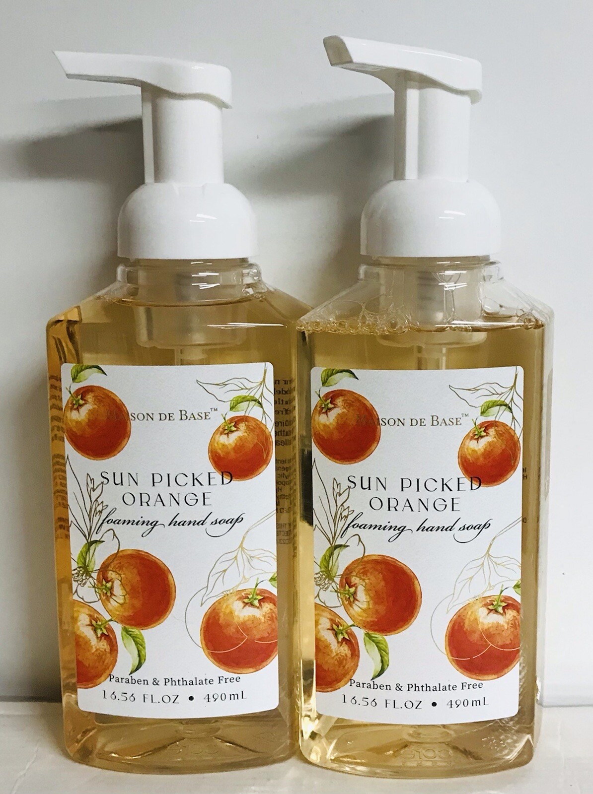 2-Pack Maison De Base ~ Sun Picked Orange Foaming Hand Soap 16.56 fl oz ...