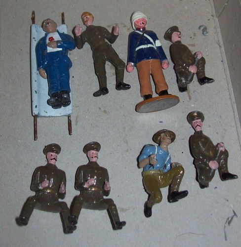 54mm 1/32 1/35 METAL 8 PRE WW1, WW1 BRITISH PAINTED SOLDIERS UNKNOWN ...