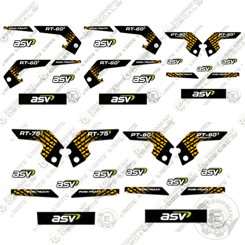 Fits ASV Skid Steer Decal Kits (2) RT-60 (2) PT-80 (1) RT-75 - 7 YEAR ...