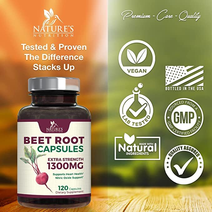 Beet Root Capsules High Potency Organic Powder 1300mg - Best Vegan ...