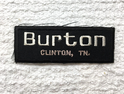 PATCH Burton Clinton TN Tennessee White on Black Background | eBay