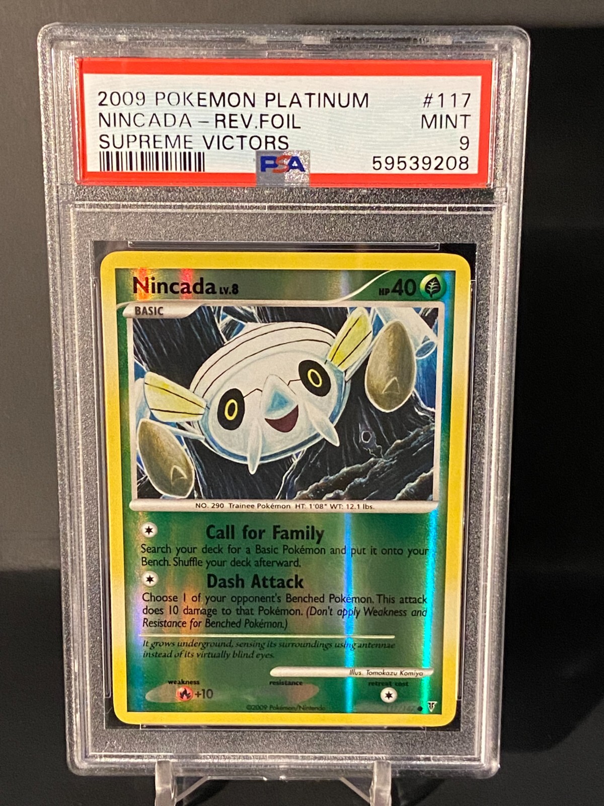 Pokemon 2009 Platinum Supreme Victors 117/147 Reverse Holo Nincada PSA ...