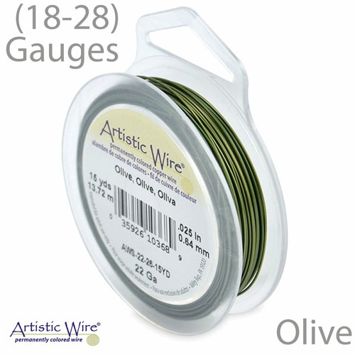 Olive Artistic Wire - Tarnish Resistant Green Artistic Wire (18-28 GA ...