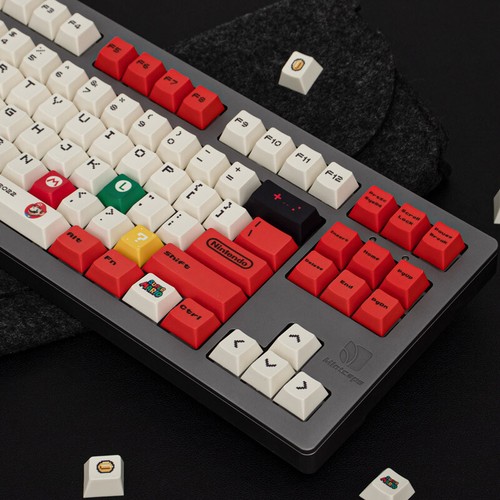 Game Mario Theme Keycap 131 Pcs PBT MX Cherry Height for Mechanical ...