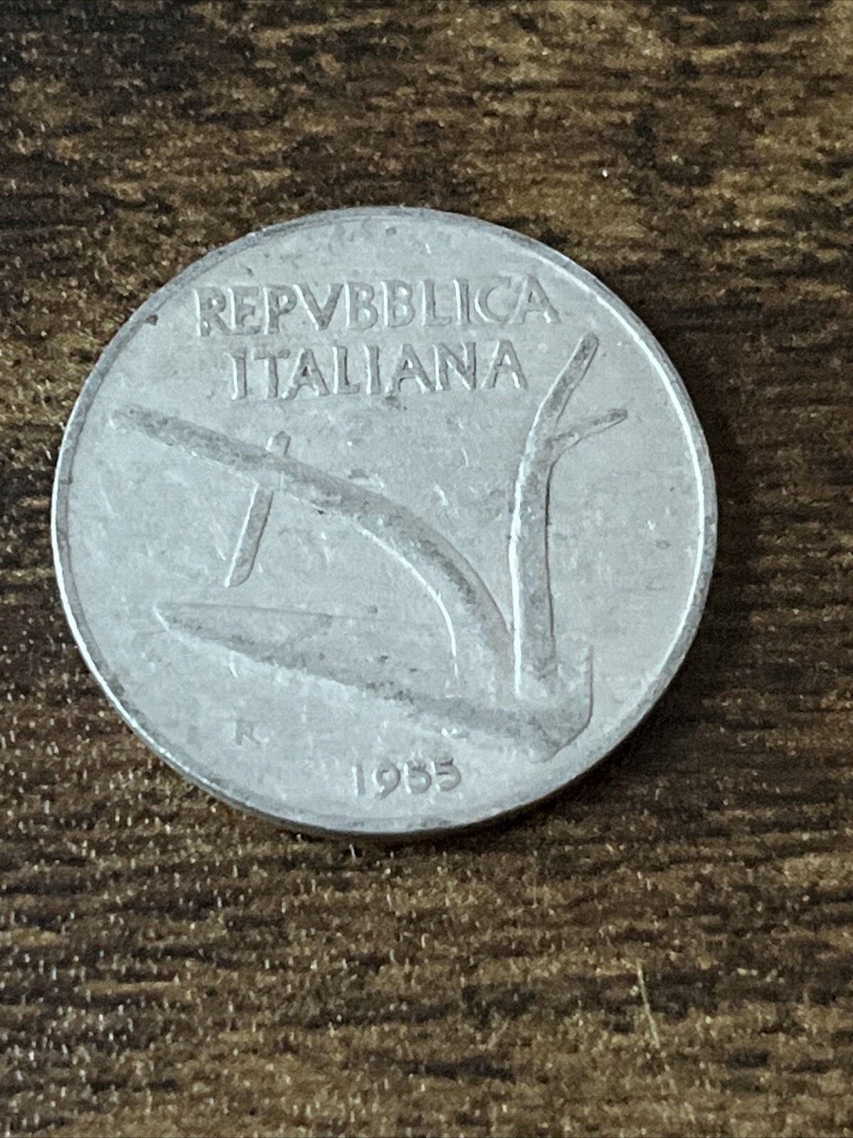 1955 Italy 10 Lire Coin Old Italian Money Moneda Rare Ten Lires Coin ...