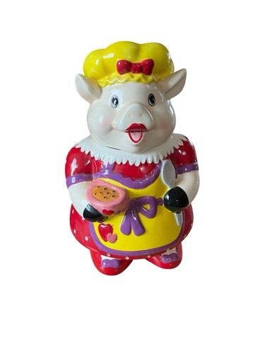 Vintage Ceramic Pig Cookie Jar – Chef Pig with Cookie | eBay
