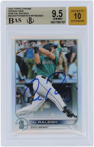 Cal Raleigh Seattle Mariners Signed 2022 Topps Chrome 149 BAS 9.5/10 ...