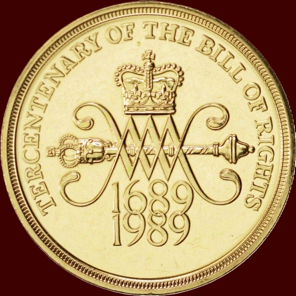 Old Style ~ £2 Two Pound Coin 1989 Tercentenary of the Bill of Rights ...