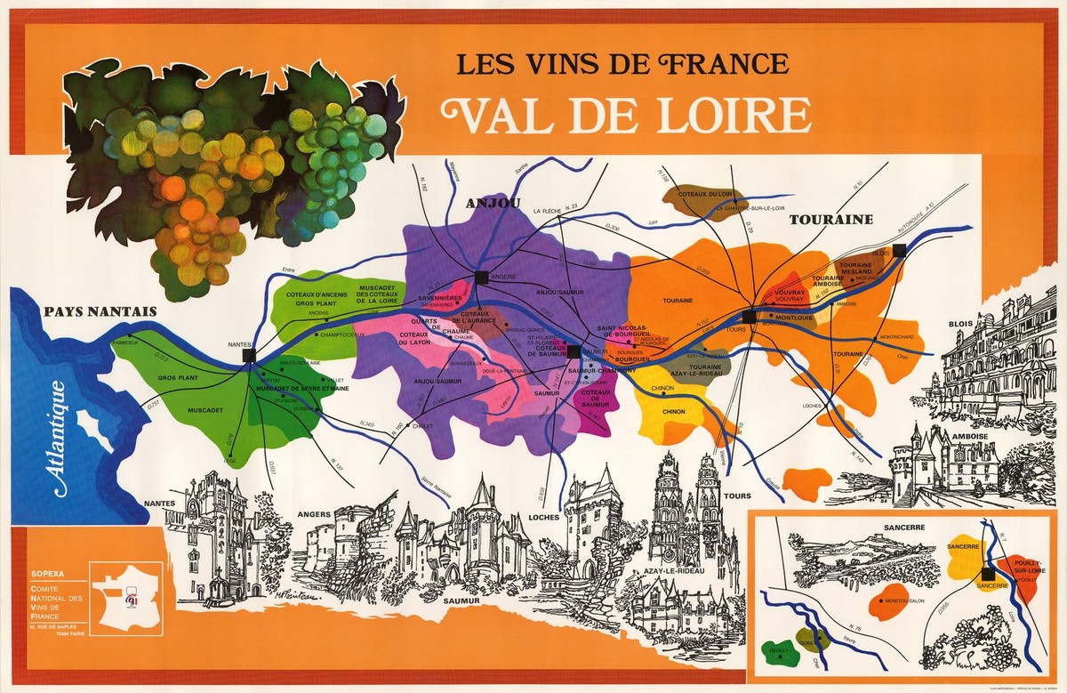 Saumur Wine Map Loire Valley Wine Region, Situated At 47°N In
