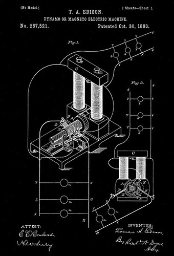 1883 - Dynamo Or Magneto Electric Machine - Thomas A. Edison - Patent ...