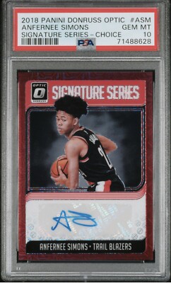 2018-19 Donruss Optic Signature Series Choice Anfernee Simons RC AUTO ...