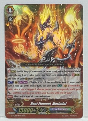 Cardfight Vanguard Heat Element, Merindol G-FC04/074EN RR Cray ...