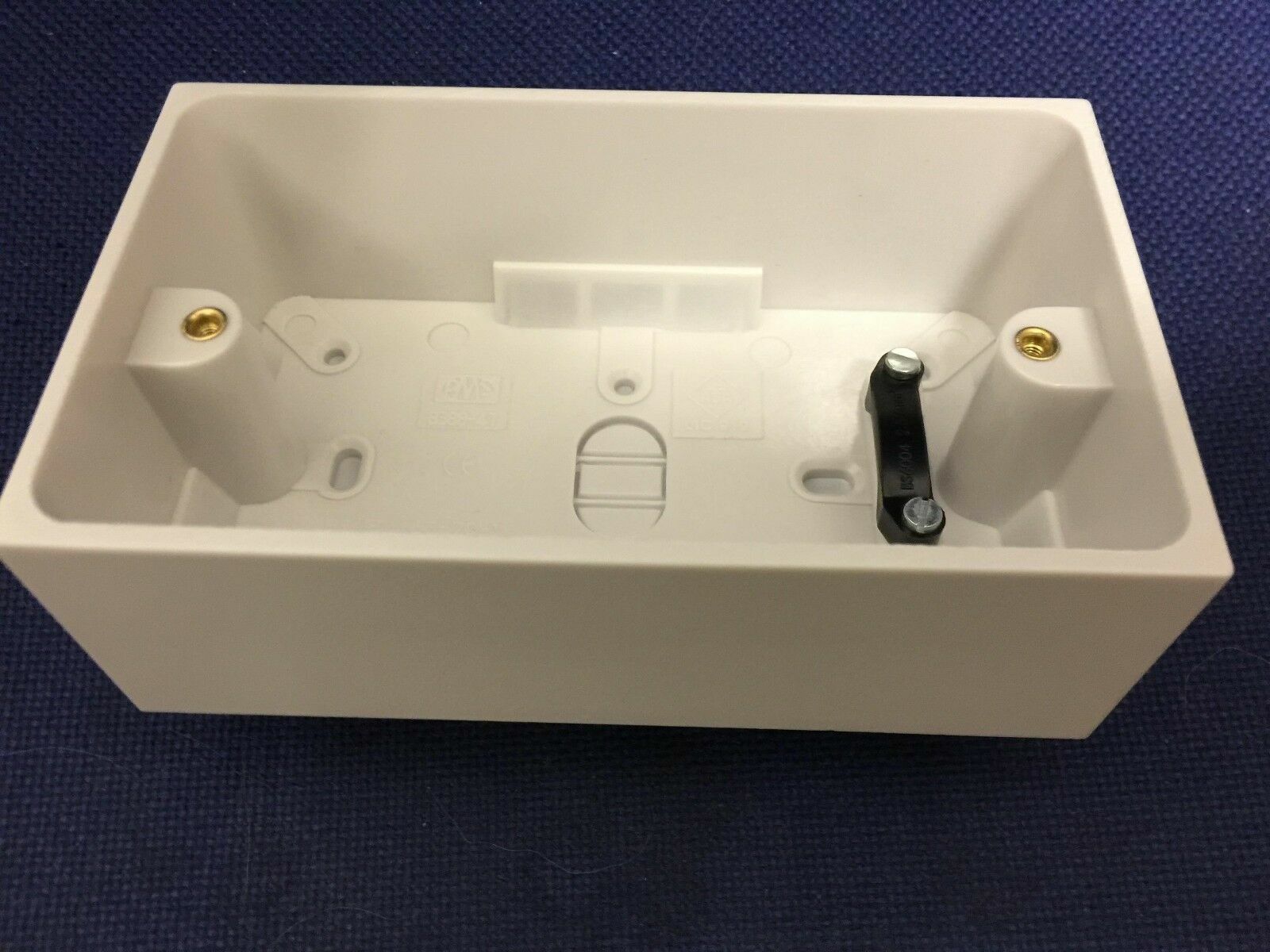 2 Gang 47mm Double Surface Mount Pattress Back Box Wall Socket Plug ...