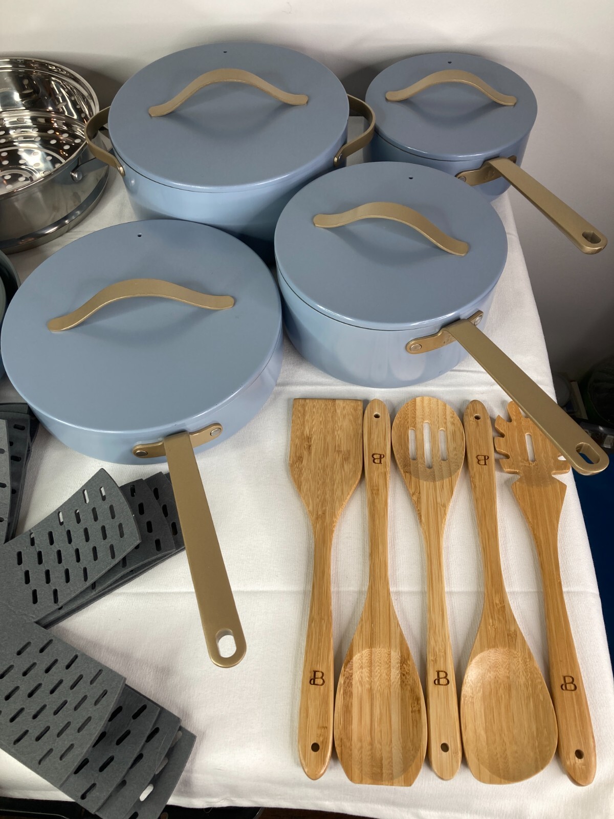 Beautiful 20pc Ceramic Non-Stick Cookware Set Cornflower Blue by Drew ...
