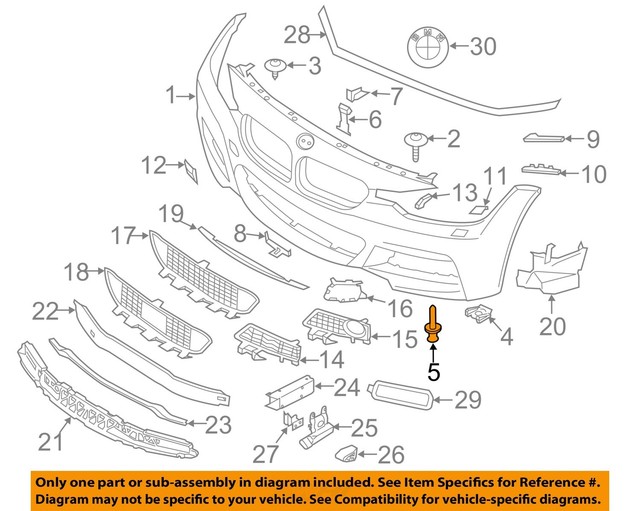 BMW 51118047458 Genuine OEM Factory Original Bumper Cover Rivet for ...