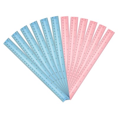 12 Inch Clear Plastic Rulers, 24pcs Inches Centimeter Rulers Supplies ...