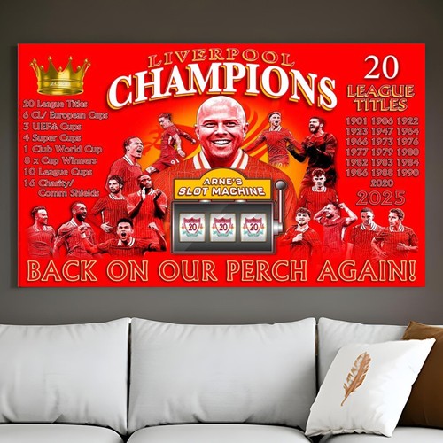 Giant Liverpool 2025 Champions Flag, Liverpool Premier League Champions ...