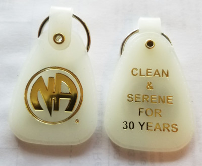 Narcotics Anonymous - NA - 30 year MOON GLOW KEY TAG - 30+ yr clean | eBay