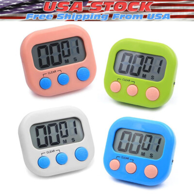 Large LCD Digital Kitchen Cooking Timer Count Down Up Clock Loud Alarm ...