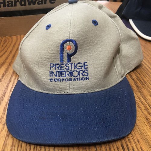 Prestige Interiors Corporation Hat Cap Beige & Blue Bill Adult Used ...