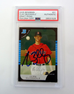 Clay Buchholz 2005 Bowman Signed Autograph RC Rookie Card PSA/DNA ...