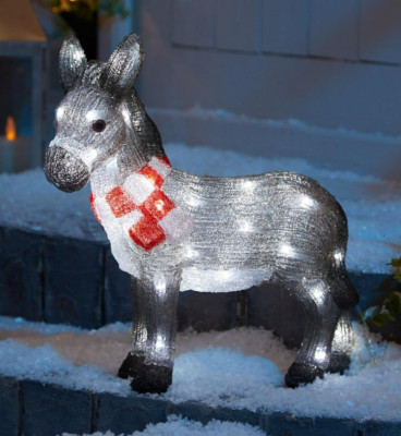 Christmas Acrylic Donkey Decoration Nativity LED Light Up Animal Xmas ...