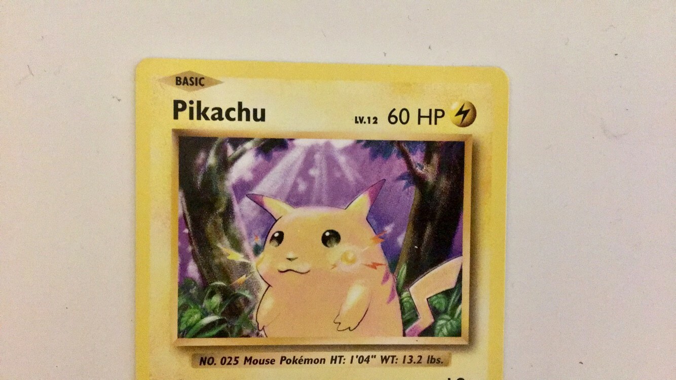 2016 Pikachu Pokemon Card. 60 HP Gnaw 10 Thunder Jolt 30. | eBay