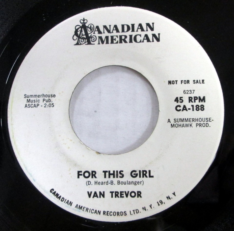 VAN TREVOR 45 Girl From Main St Diner / For This Girl VG+ garage PROMO ...