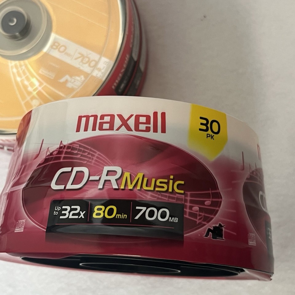 Maxell CD-R Blank Media 2x30 Pack Spindle Audio Music 32x 80 Minute ...
