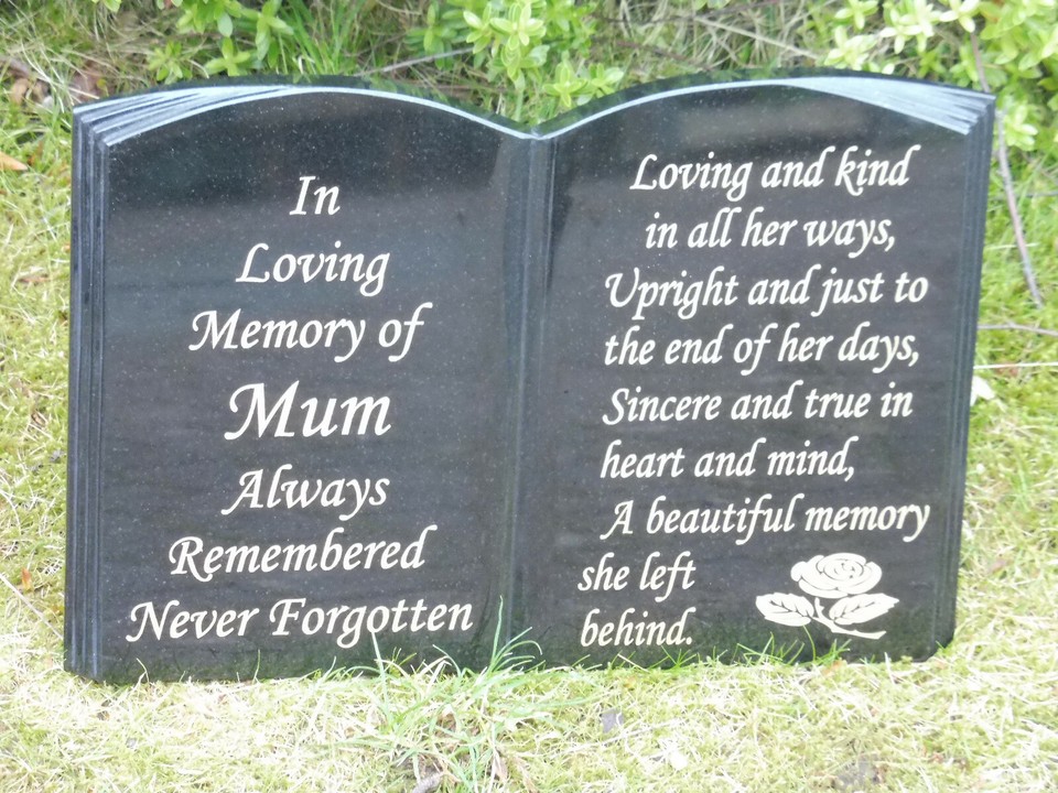 headstone memorial grave plaque gravestone book design own wording ...