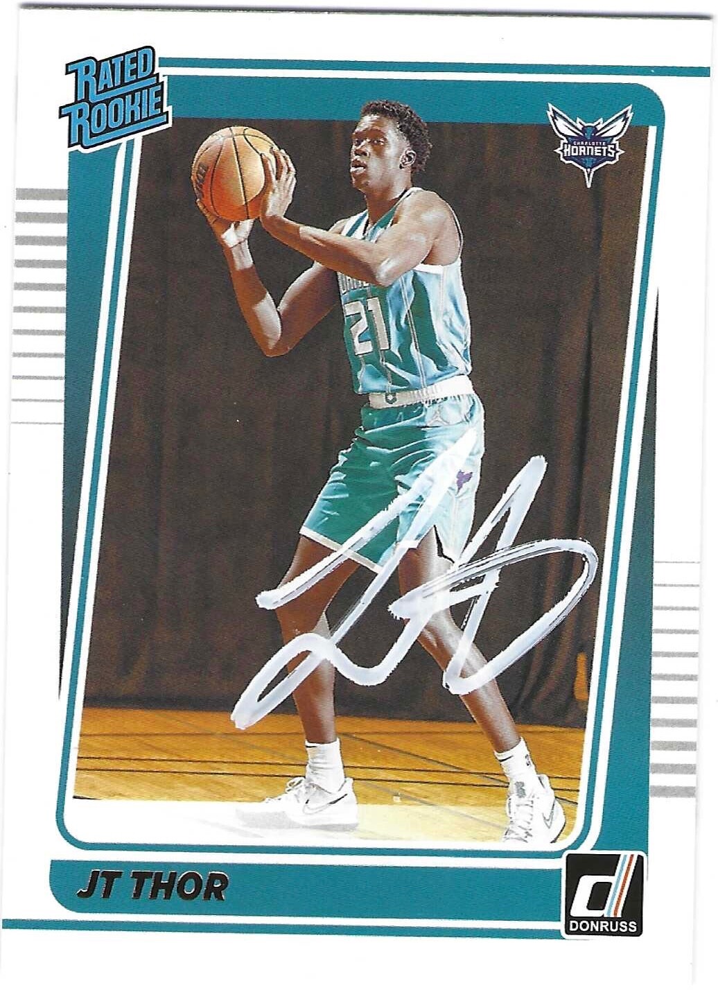 JT THOR SIGNED AUTOGRAPHED 2021-22 DONRUSS RATED ROOKIE BASKETBALL CARD ...