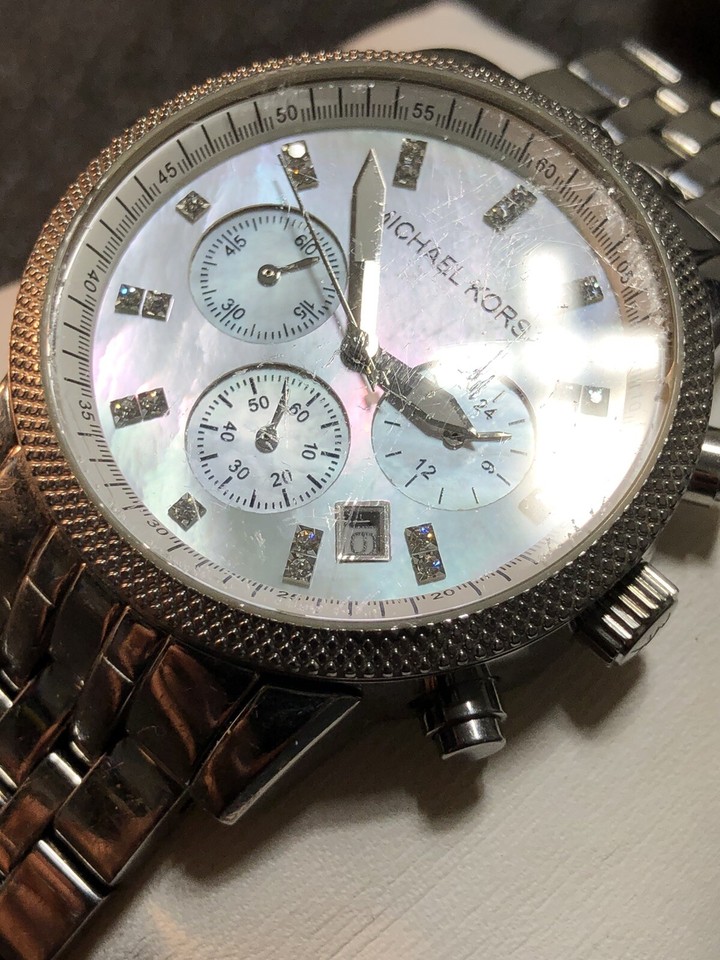 Michael Kors Chronograph Women’s Mk5020 Mother Of Pearl Dial All ...