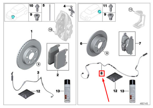 NEW BMW Z4 G29 REAR BRAKE PAD WEAR SENSOR 34356870354 6870354 ORIGINAL ...
