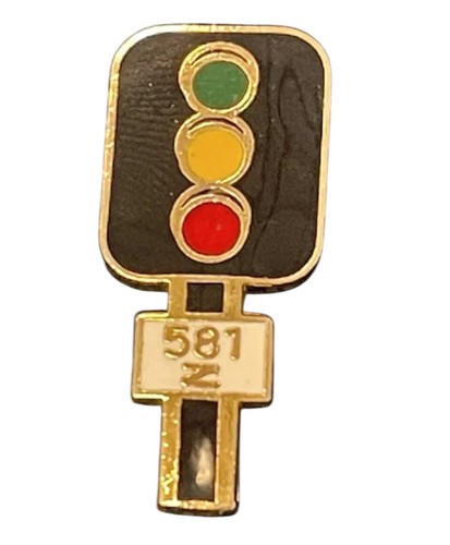 Railroad Model Train Block Signal Lapel Pin 581 Gold Tone Enamel | eBay