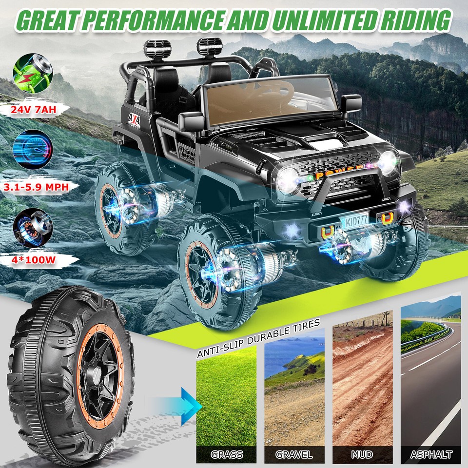 Electric Kids Ride On Car Power Wheels 24V Jeep Music Fashion with ...