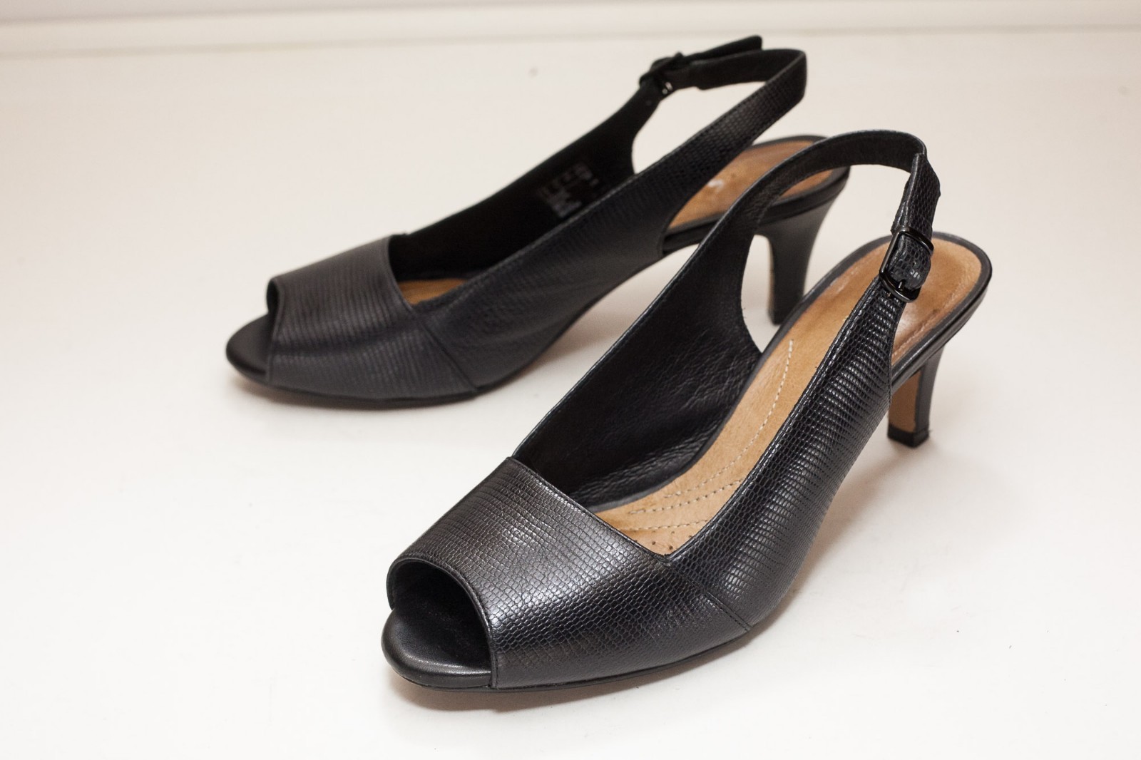 Clarks 8.5 Black Open Toe Slingbacks Women's | eBay