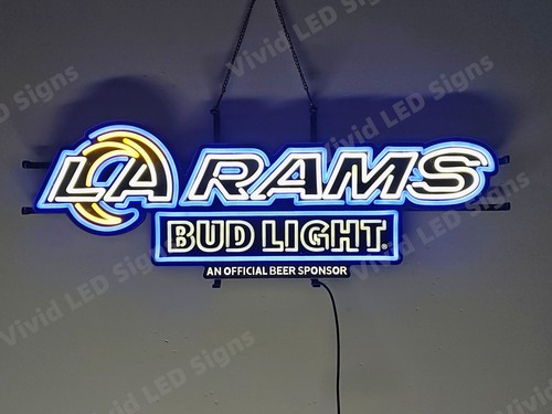 Vivid LED Los Angeles Rams Beer 26"x10" Neon Sign Light Lamp With ...