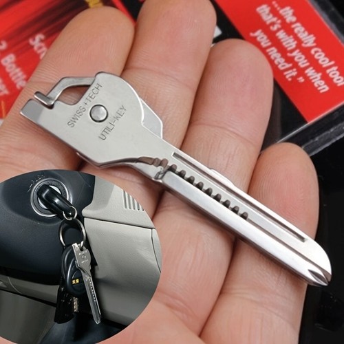 EDC 6-in-1 Multi-Function Tool Utility Key SILVER Stainless Steel USA ...