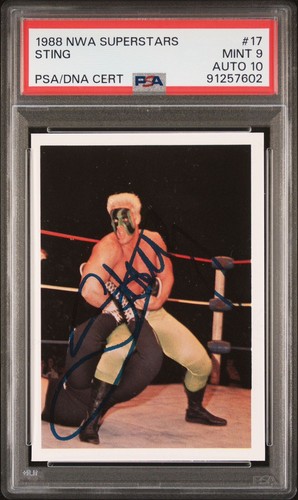 STING 1988 WONDERAMA WRESTLING SUPERSTARS HAND SIGNED ROOKIE PSA 9 AUTO ...