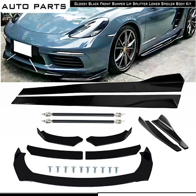 For Porsche 718 Boxster Cayman Front Splitter Bumper Lip Spoiler Strut ...