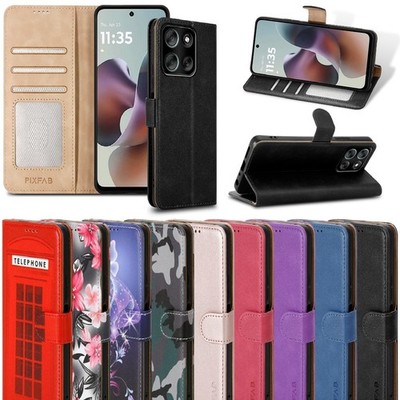 For Motorola Moto G86 5G Case, Leather Wallet RFID Block Flip Stand ...