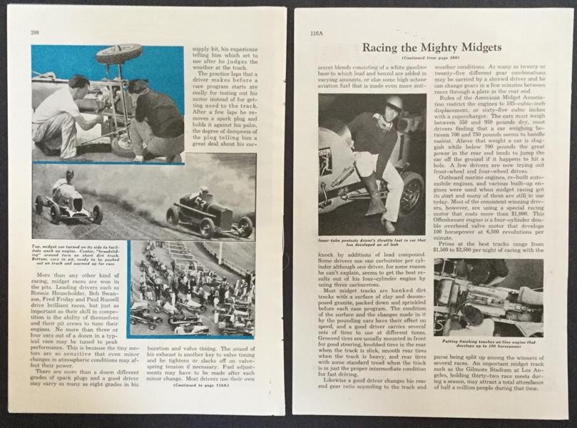 Midget Auto Racing 1939 original pictorial *Racing the Mighty Midgets* | eBay