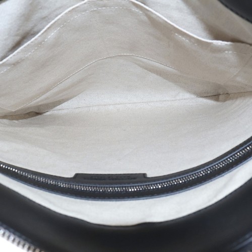 BOTTEGA VENETA Flat Andy Mointrecciato Leather Messenger Bag Tote Black ...