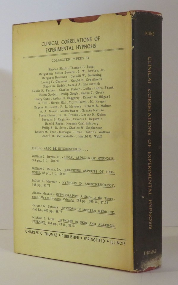 Milton V Kline / Clinical Correlations of Experimental Hypnosis 1st ...