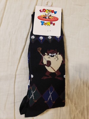 Vtg TAZ TASMANIAN DEVIL 1996 Warner Bros. Adult Socks Size 10-13 Golf ...