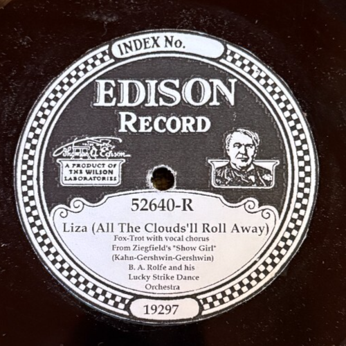 Edison 52640 B.A. Rolfe Lucky Strike Or LIZA 78rpm JAZZ E+ 1929 DON ...