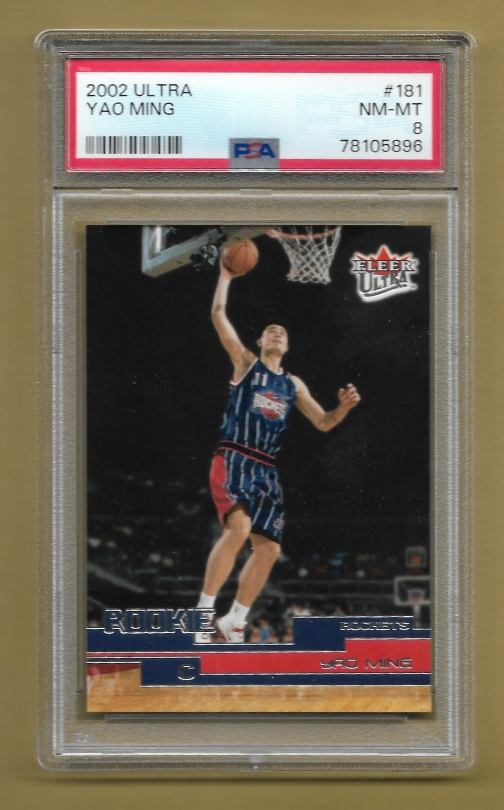 YAO MING 2002 FLEER ULTRA ROOKIE RC CARD #181 GRADED PSA 8 NM-MT NBA ...