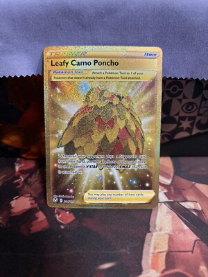 Leafy Camo Poncho 214/195 Silver Tempest Secret Rare Gold Holo Pokemon ...