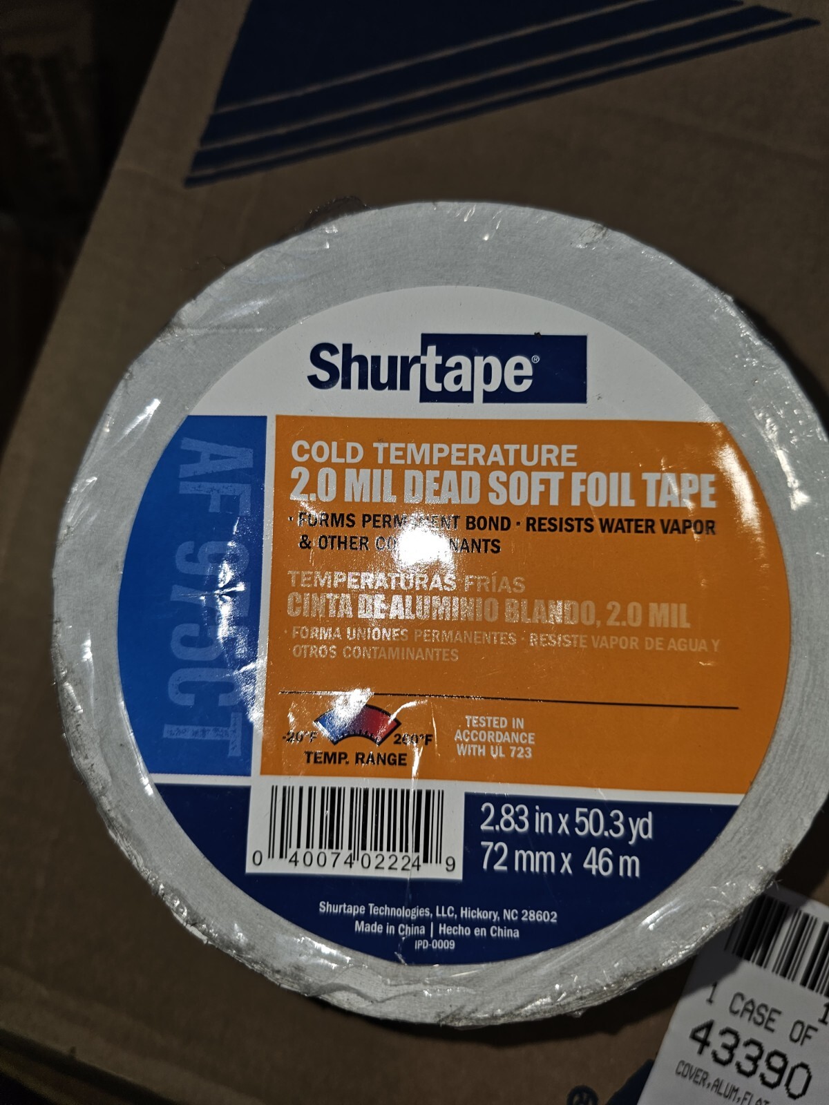Shurtape AF 975ct Cold Temperature Aluminum Foil Tape 72mm X 46m Silver ...
