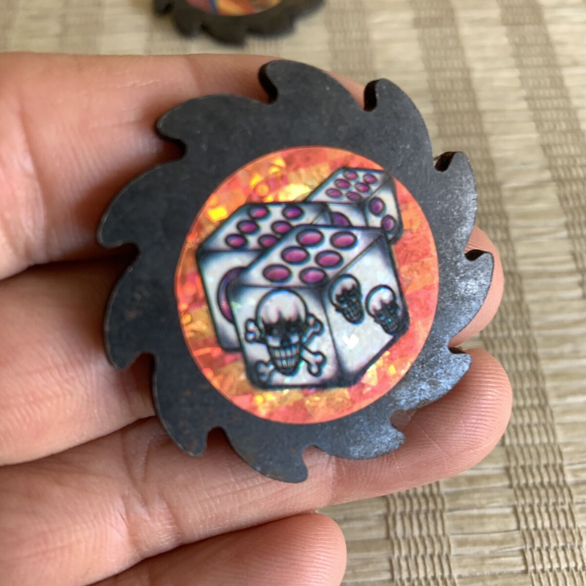 VTG 90s POG Slammer Heavy Metal Saw Blade Skull Poison Black VTG 90s POG Slammer Heavy Metal Saw Blade Skull Poison Black